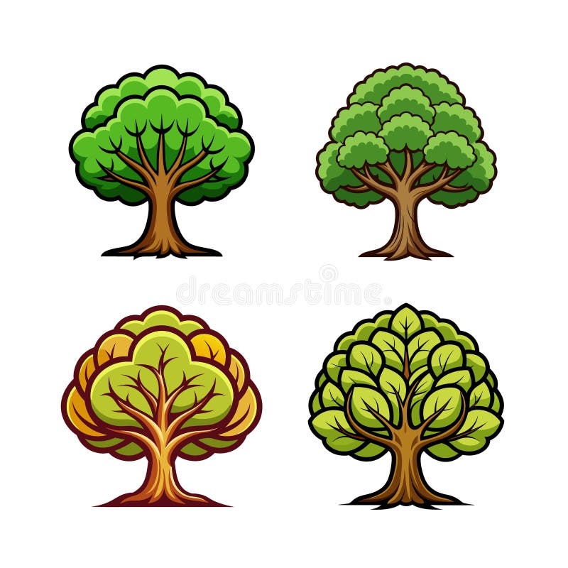 Creative Walnut Tree Bold Artwork Stock Vector - Illustration of leafy ...
