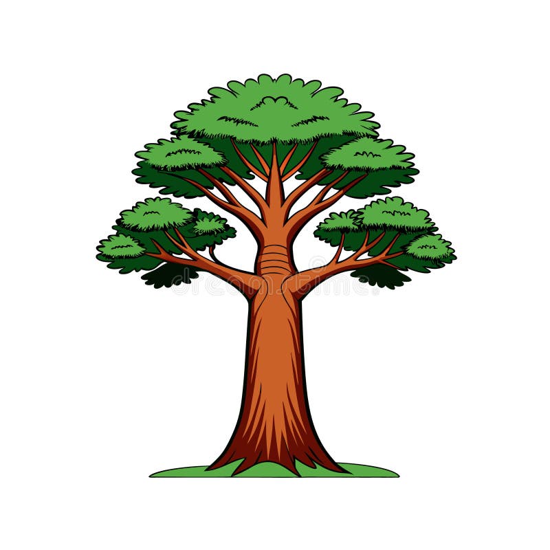 Creative Kauri Tree Bold Illustration Stock Illustration - Illustration ...