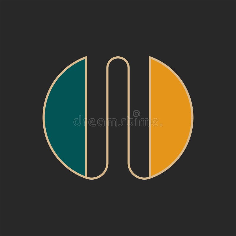 Creative Bold Letter W Logo Mockup Retro Font Rounded Shape, Hipster ...