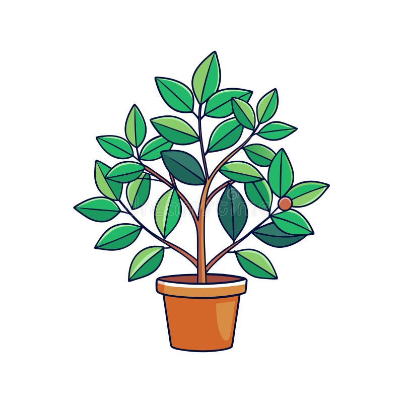 Creative Bold Outline of Daphne Plant Stock Illustration - Illustration ...