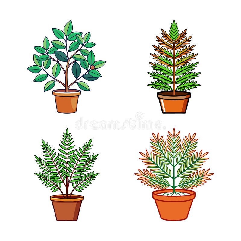 Creative Bold Outline of Daphne Plant Stock Vector - Illustration of ...
