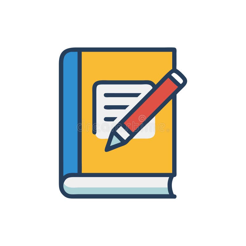 Creative Book with Pen Icon for Learning Stock Image - Illustration of ...