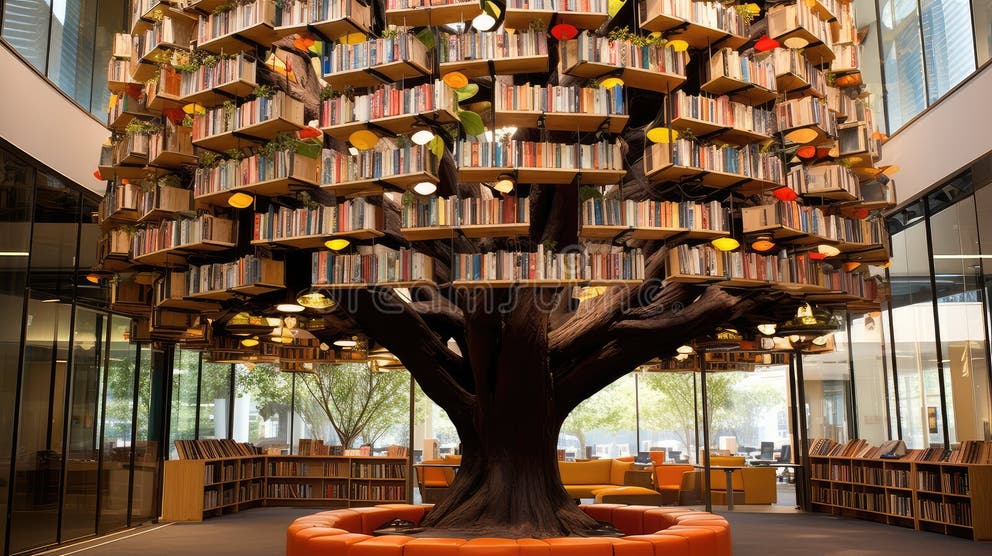 Creative book tree stock illustration. Illustration of structure ...