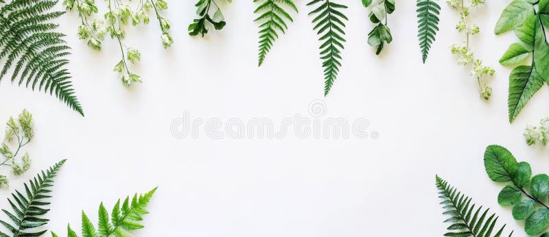 In a Creative Botanical Layout, Dense Green Plants Encircle an Empty ...