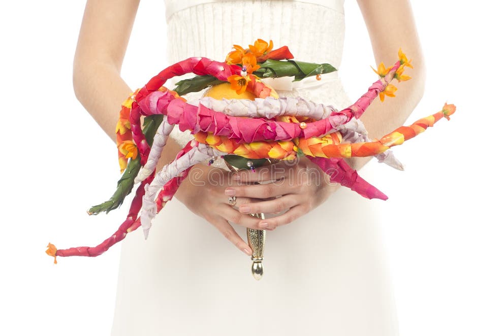 Creative Bouquet of Multicolored Strands. Stock Photo - Image of braids ...