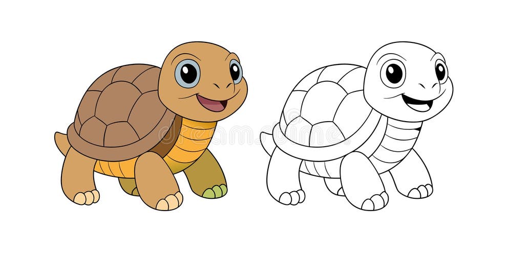 Creative Box Turtle Coloring Animal Illustration Stock Illustration ...