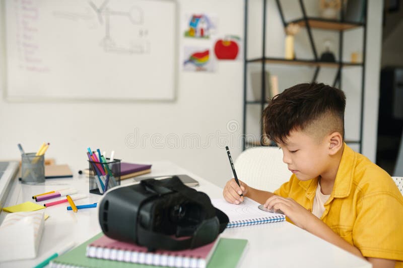 Creative Boy Drawing stock image. Image of positive - 303918079