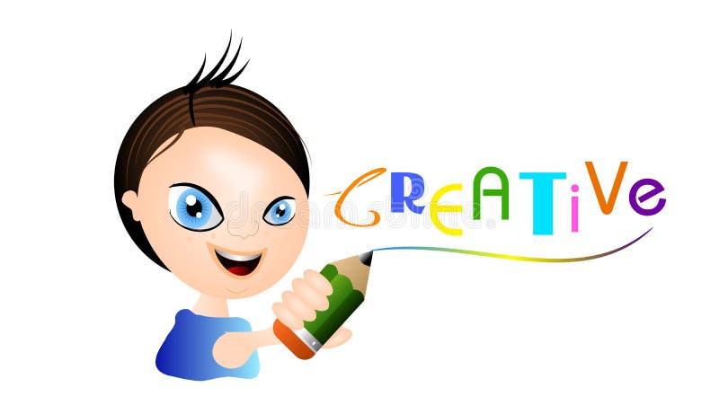 Creative boy stock illustration. Illustration of cute - 56819091