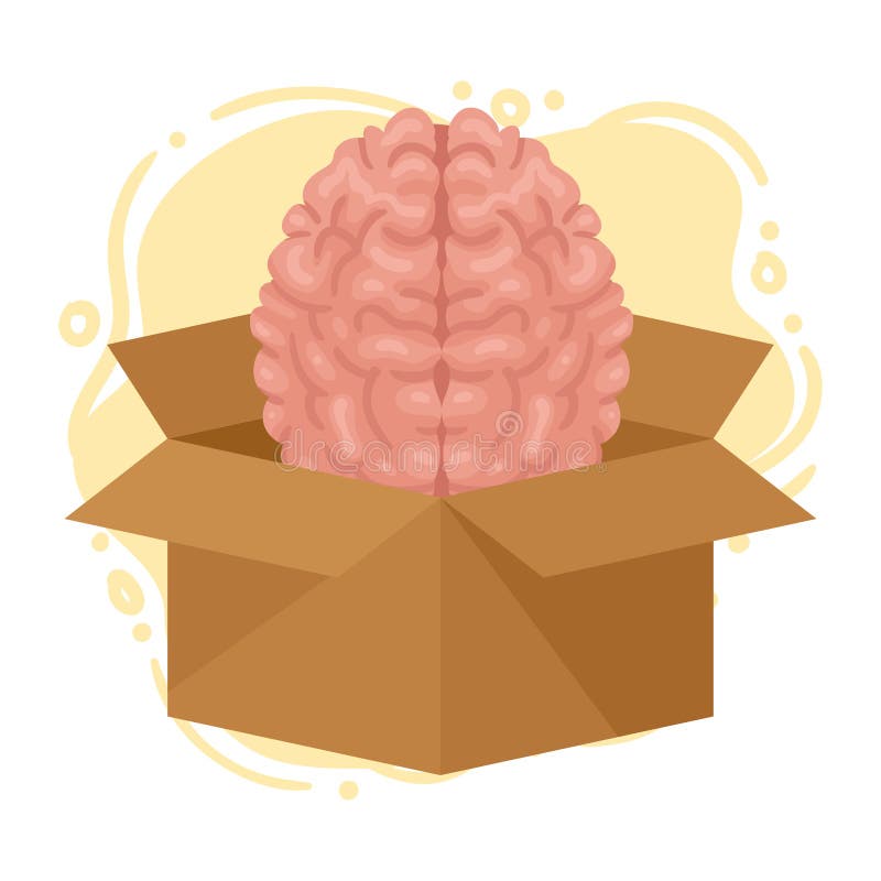 Creative brain in box stock vector. Illustration of design - 248283011
