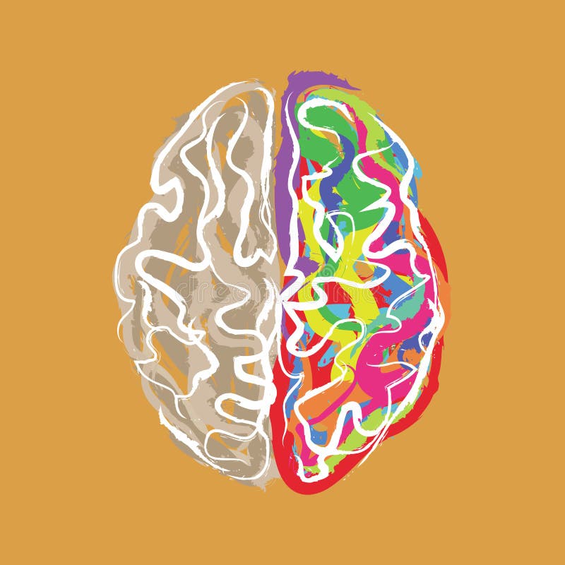 Creative Brain with Color Strokes Vector Stock Vector - Illustration of ...