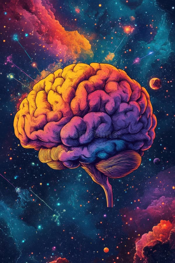 Creative Brain, a Colorful Illustration of a Human Brain Set Against a ...