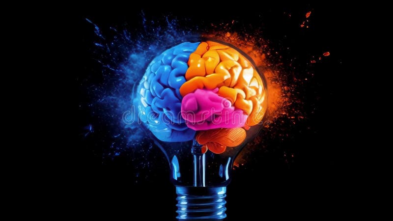 Creative Brain: Colorful Lightbulb Explosion Stock Video - Video of ...
