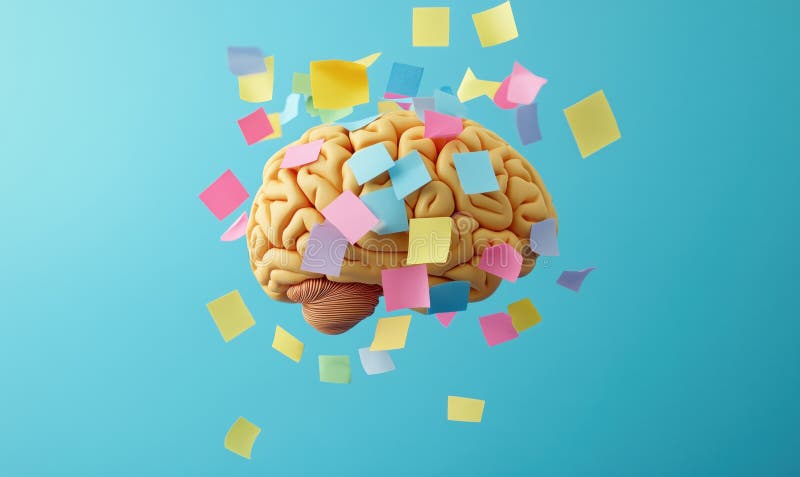 Creative Brain Concept with Colorful Sticky Notes Representing Ideas ...