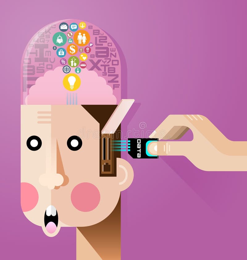 Creative Brain Concept Vector-Put Data and Ideas into the Brain Stock ...
