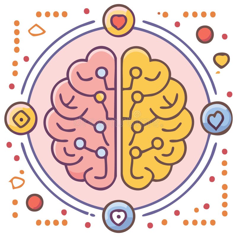 Creative Brain Connectivity Thinking and Imagination Illustration Concept Stock Vector ...