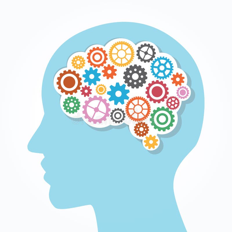 Creative Brain and Gear Vector Template. Stock Vector - Illustration of ...