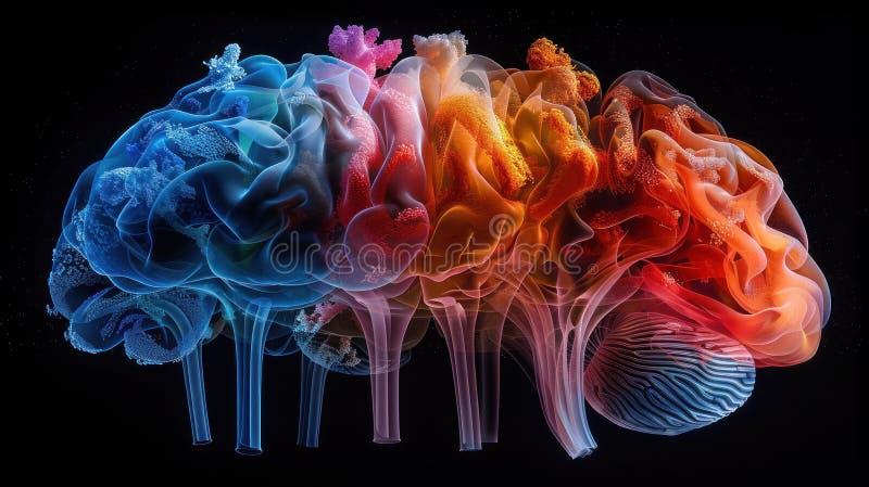 Creative Brain Hemisphere: Colorful Channels for Innovative Ideas Stock ...