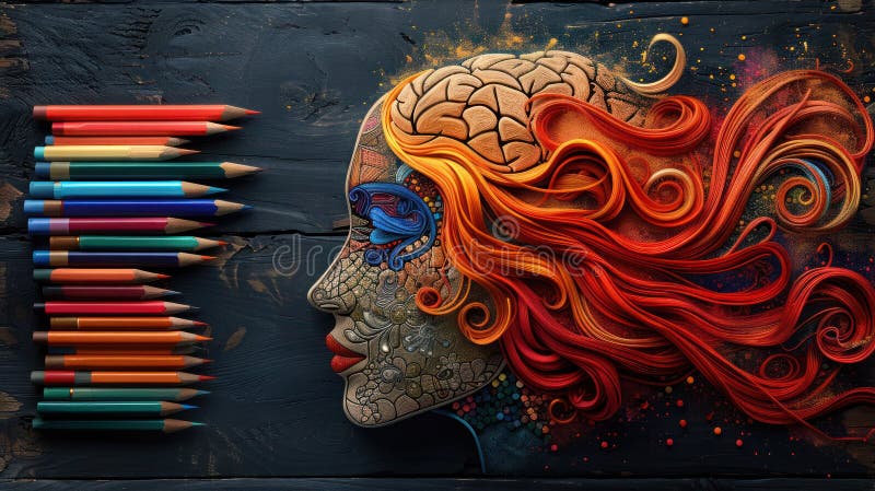 Creative Brain Hemisphere: Colorful Channels for Innovative Ideas Stock ...