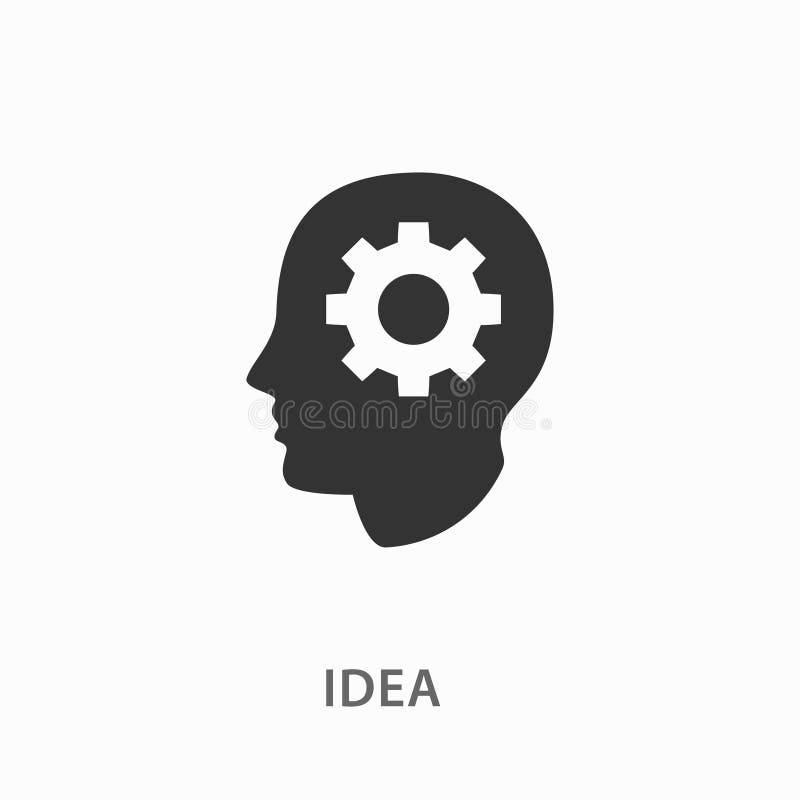 Creative Brain Idea Icon on White Background. Stock Vector ...