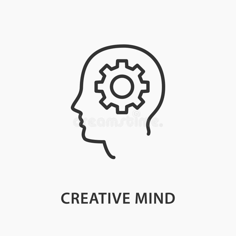 Creative Brain Idea Icon on White Background. Stock Vector ...