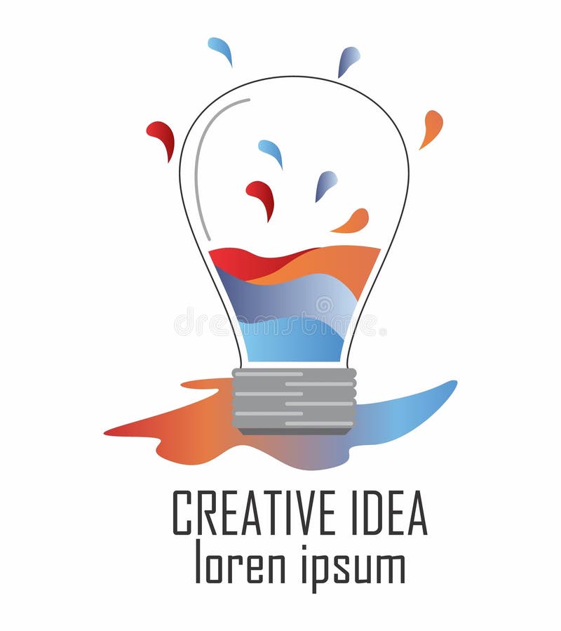 Creative Brain Idea Concept with Light Bulb Icon for You Stock Vector - Illustration of ...