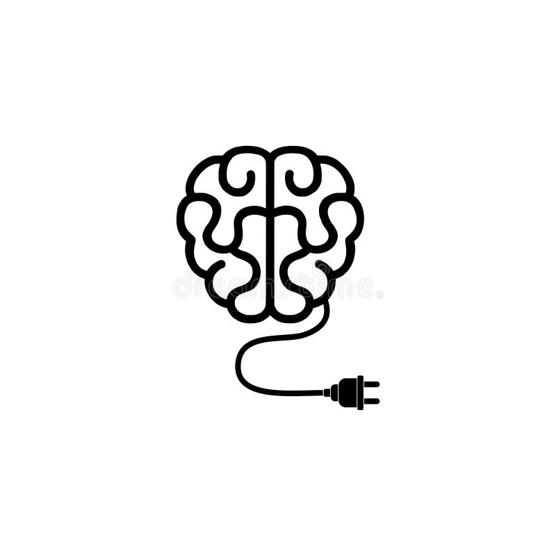 Creative Brain Idea Concept With Plug In Icon, Brain With Plug Stock ...