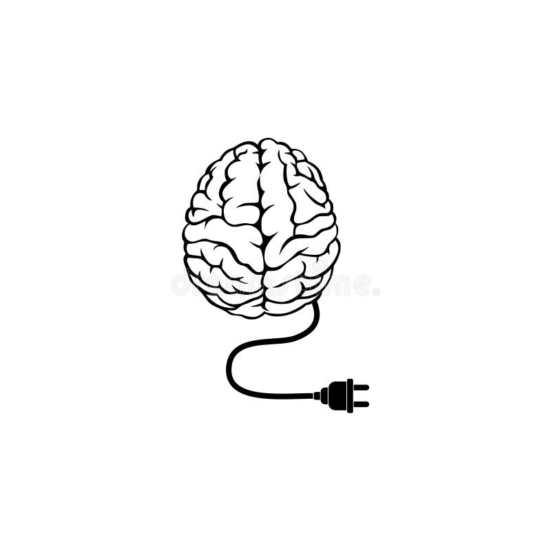 Creative Brain Idea Concept With Plug In Icon, Brain With Plug Stock ...