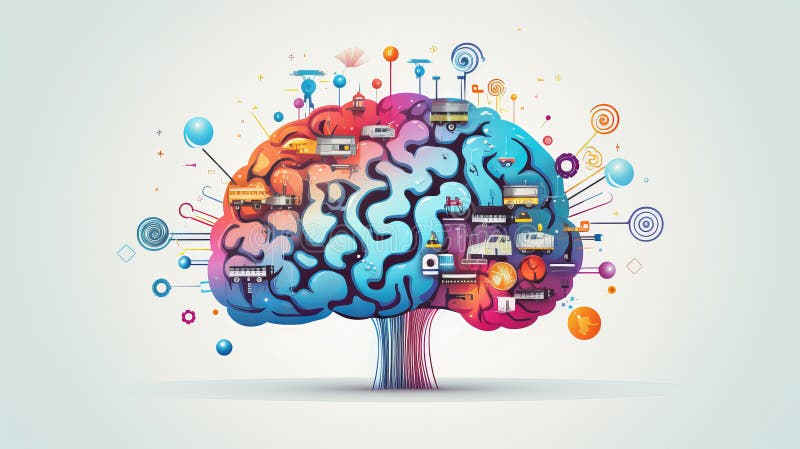 Creative Brain Idea Concept on White. Abstract Human Brain Stock ...