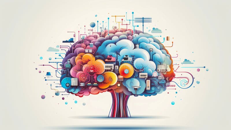 Creative Brain Idea Concept on White. Abstract Human Brain Stock ...