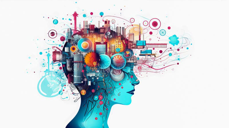 Creative Brain Idea Concept on White. Abstract Human Brain Stock ...