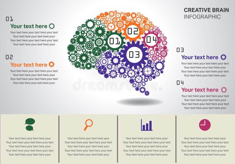 Creative Brain Infographics Stock Illustration - Illustration of ...