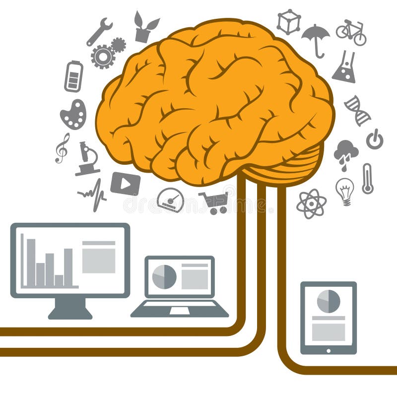 Creative Brain Learning Design Stock Vector - Illustration of education ...