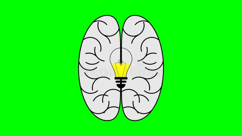 Creative Brain and Light Bulb Animation Representing Innovative ...