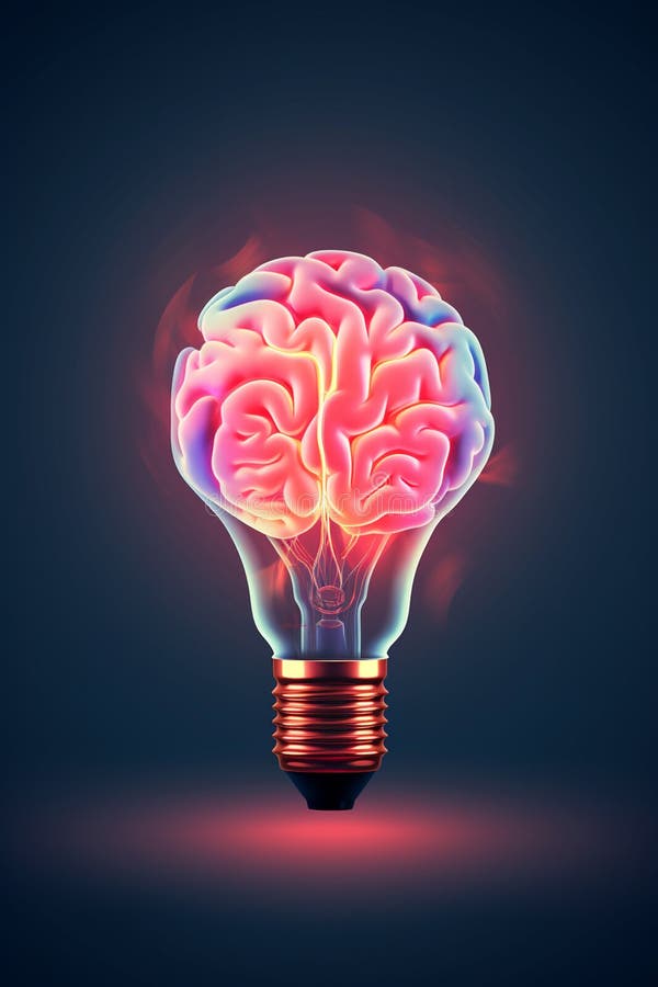 Creative Brain and Light Bulb Idea Stock Photo - Image of innovation ...