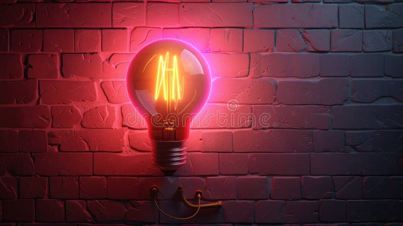 Creative Brain with Light Bulb and Plug Icon - Vector Idea Concept ...