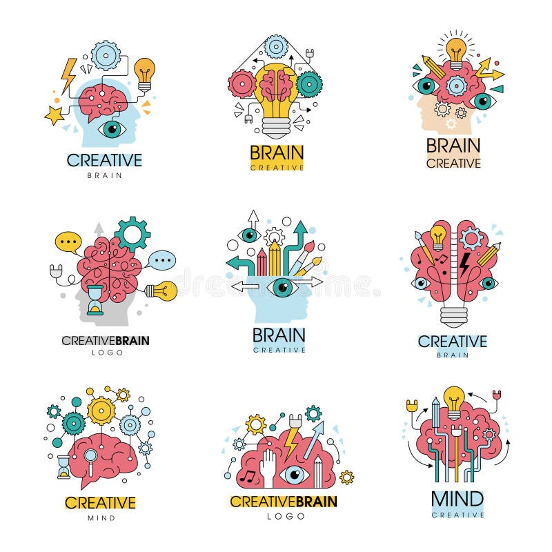Creative Brain. Logo or Badges Design with Pictures of Brains Recent ...