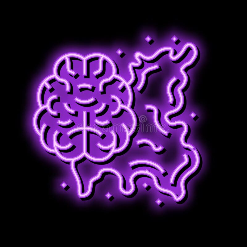 Creative Brain Neon Glow Icon Illustration Stock Vector - Illustration ...