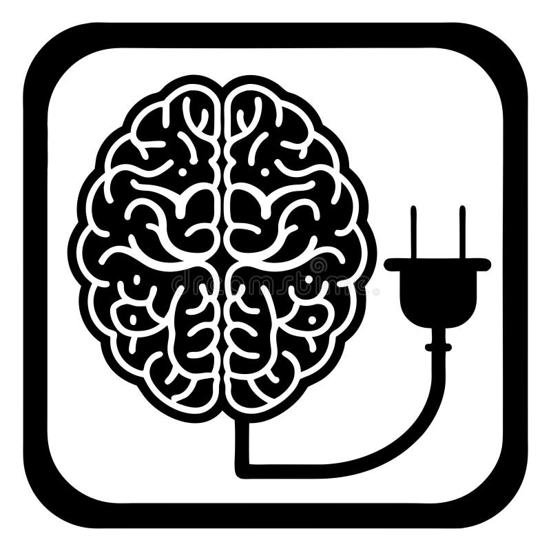 Creative Brain with Plug Symbolizing Innovative Ideas and Connectivity ...