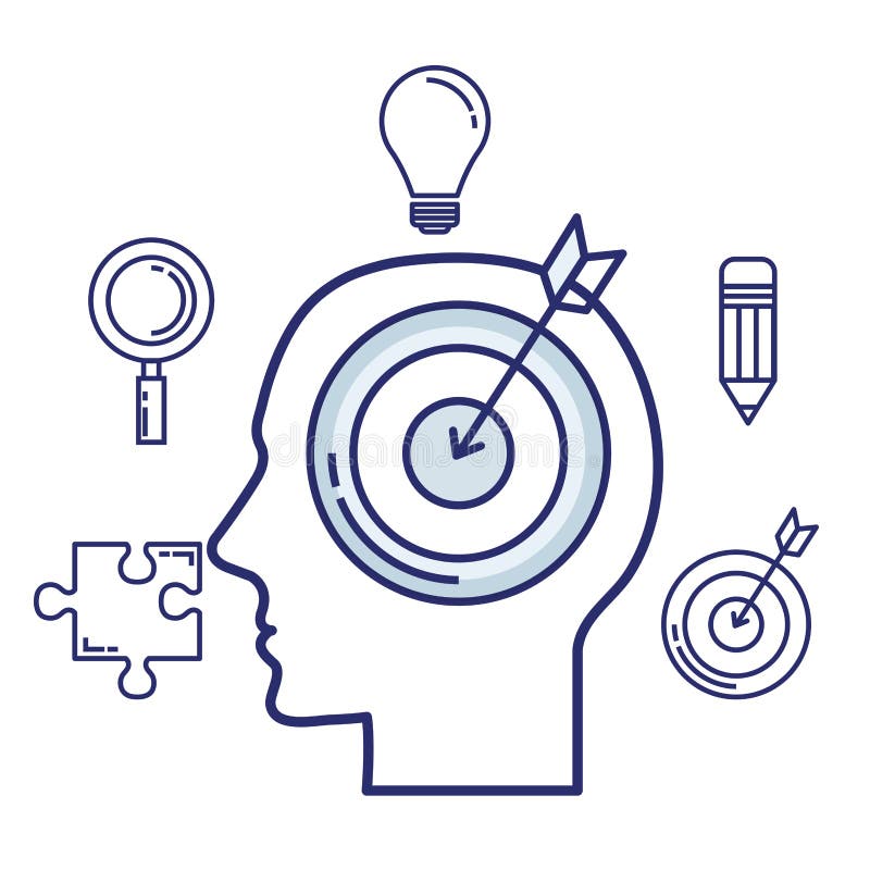 Creative brain set icons stock vector. Illustration of piece - 110039883