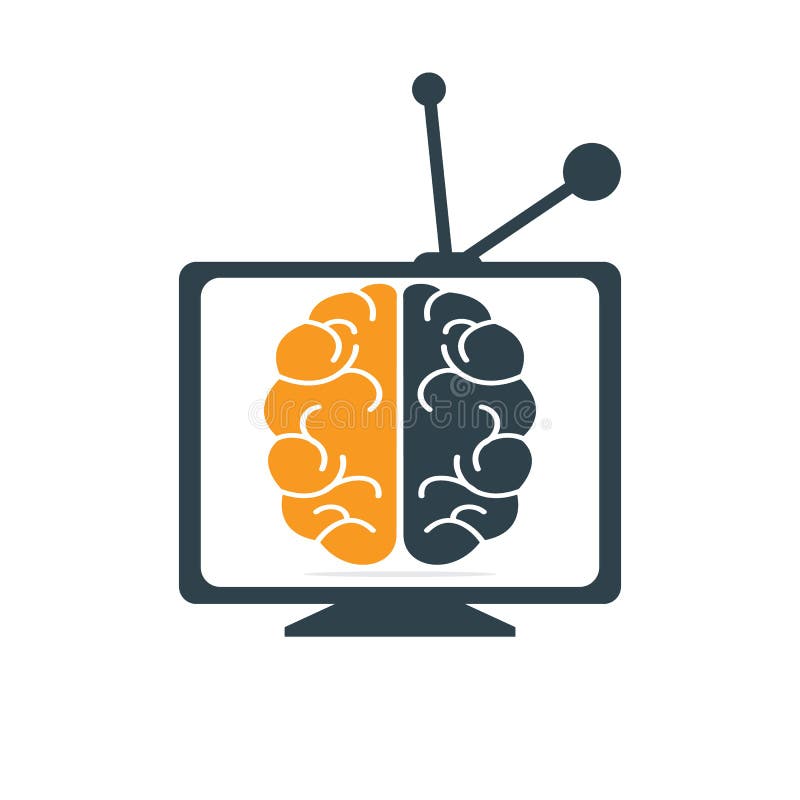 Brain Television Connection Logo Design. Stock Vector - Illustration of ...