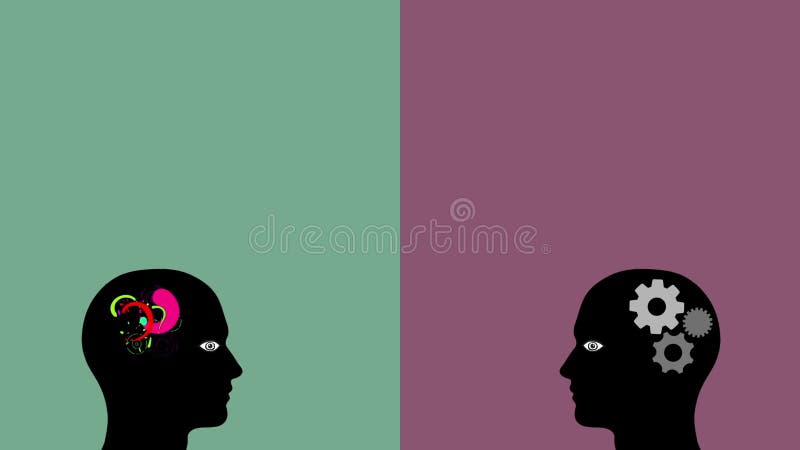 Creative Mind VS Logical Mind Stock Footage - Video of idea, human ...