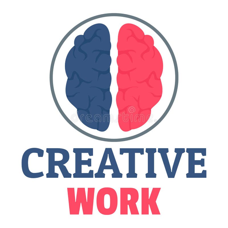 Creative Brain Work Logo, Flat Style Stock Vector - Illustration of ...