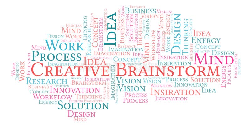 Creative Brainstorm Word Cloud, Made with Text only. Stock Illustration ...