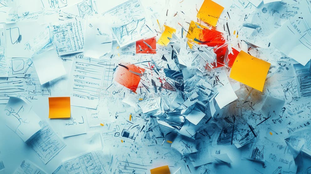 Creative Brainstorming Activity with Colorful Sticky Notes and Sketches ...