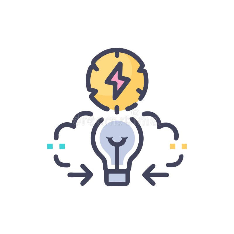 Creative Brainstorming Icon for Idea Generation Stock Illustration ...