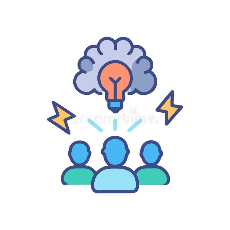 Creative Brainstorming Icon for Teamwork Stock Image - Illustration of ...