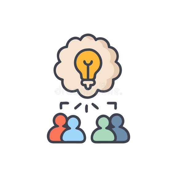 Simple Brainstorming Icon for Educational Use Stock Illustration ...