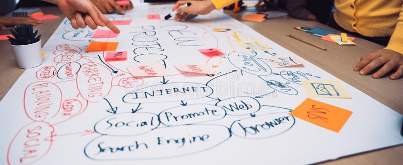 Creative Brainstorming and Project Planning Session Featuring Hands ...