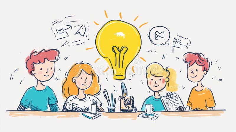 Creative Brainstorming Session with Diverse Individuals Generating ...