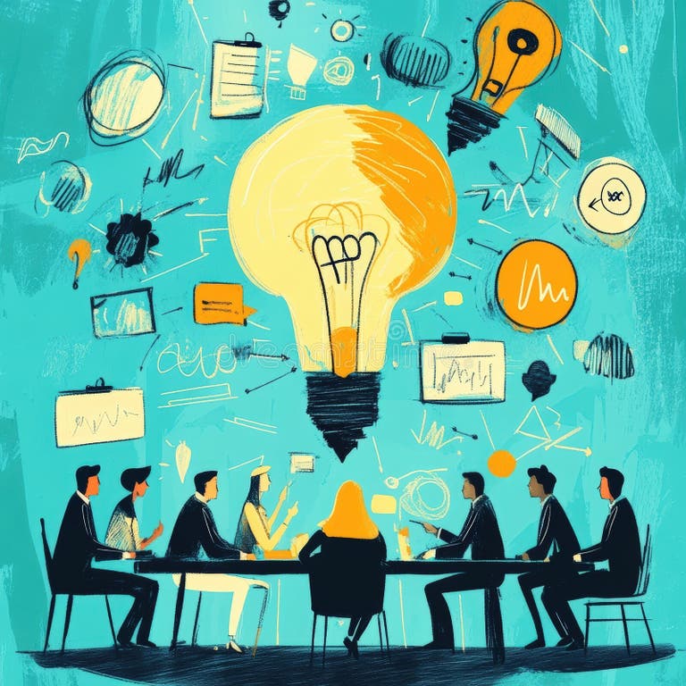 A Creative Brainstorming Session Featuring Collaborative Ideas and a ...